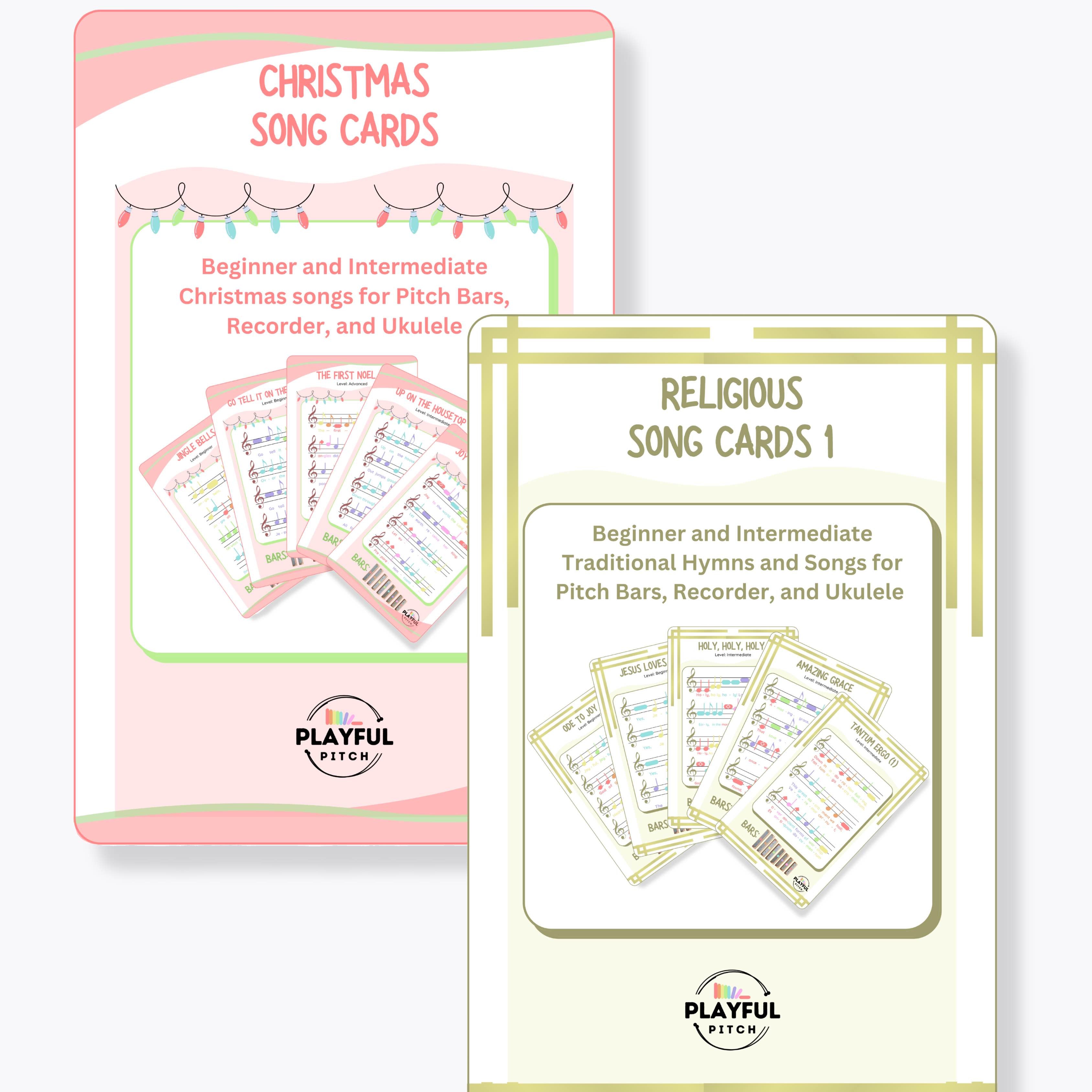 Religious & Christmas Song Cards Bundle – Playful Pitch